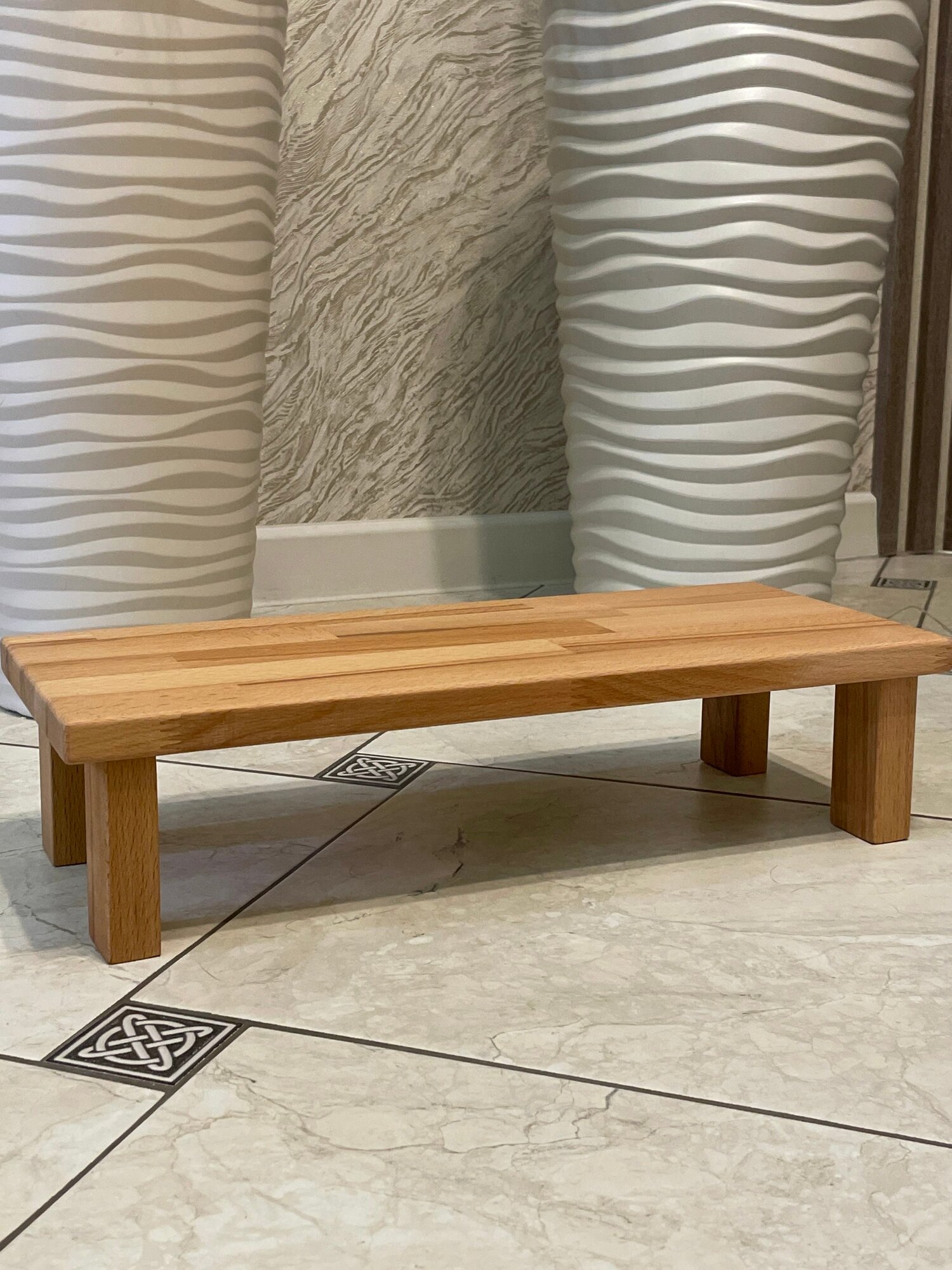 Табурет подставка из натурального дерева, бук, 50*20*12, светлая