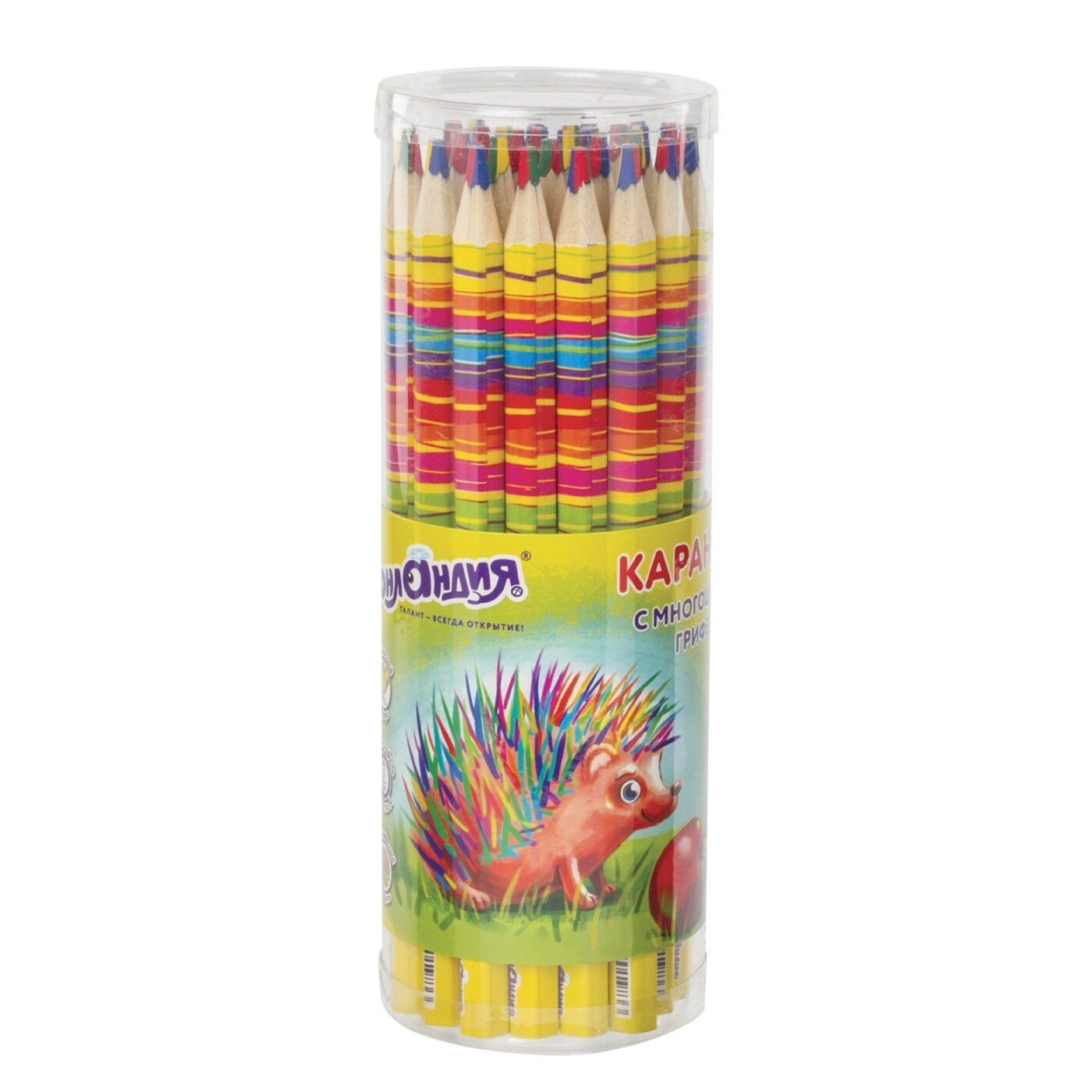 Карандаши цветные Юнландия с многоцветным грифелем MAGIC, 1 штука, утолщенный, заточенный (181373)
