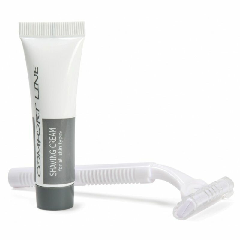 Набор бритвенный HOTEL COLLECTION флоупак, крем для бритья, станок, 200 шт