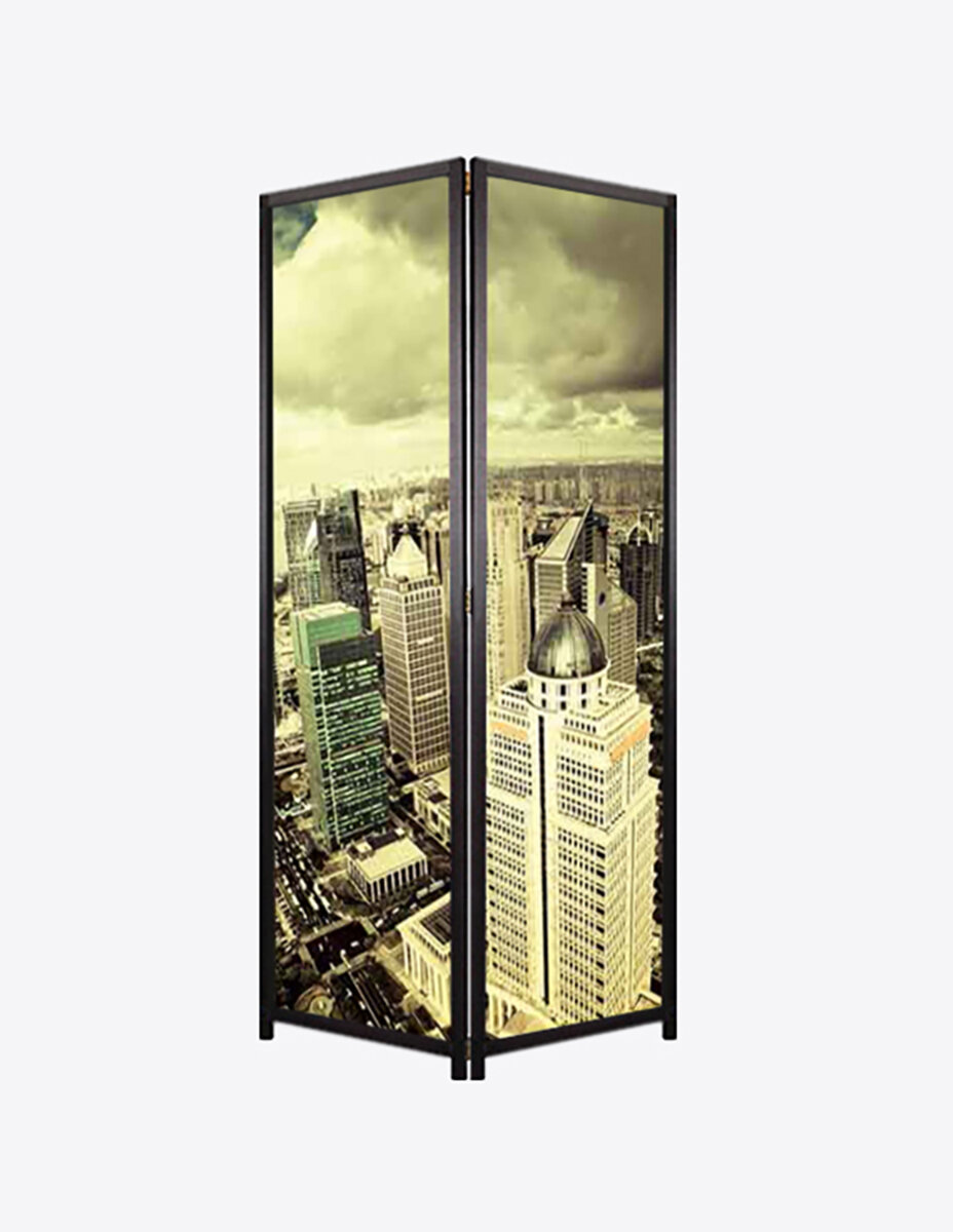 Ширма перегородка секционная складная iDeaLList "Нью-Йорк", 2 створки, размер 180x100 см