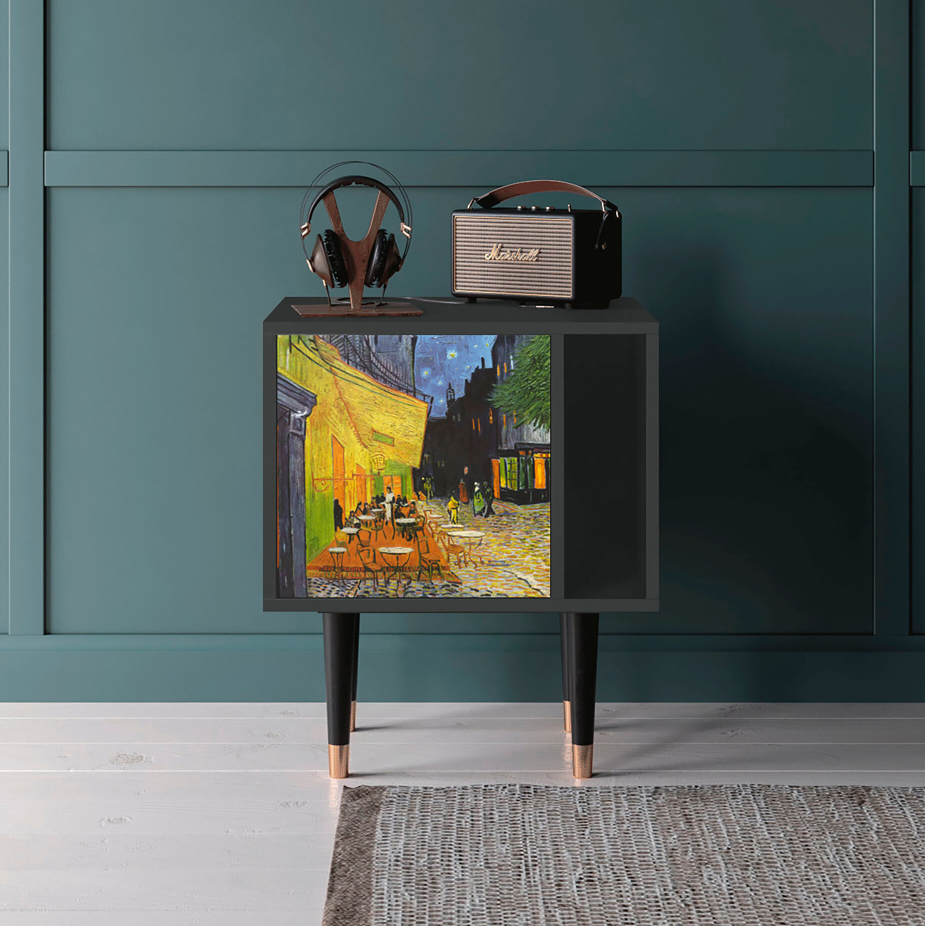 Прикроватная тумба - STORYZ - S2 Café Terrace at Night by Vincent van Gogh, Размер - 58 x 69 x 48 см, Цвет - Антрацит