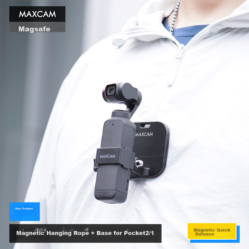 MAXCAM/Maisikamu Magnetic Lanyard for DJI Osmo Pocket 2/1, Neck Strap, Chest Strap, Magnetic Base Stand Accessories