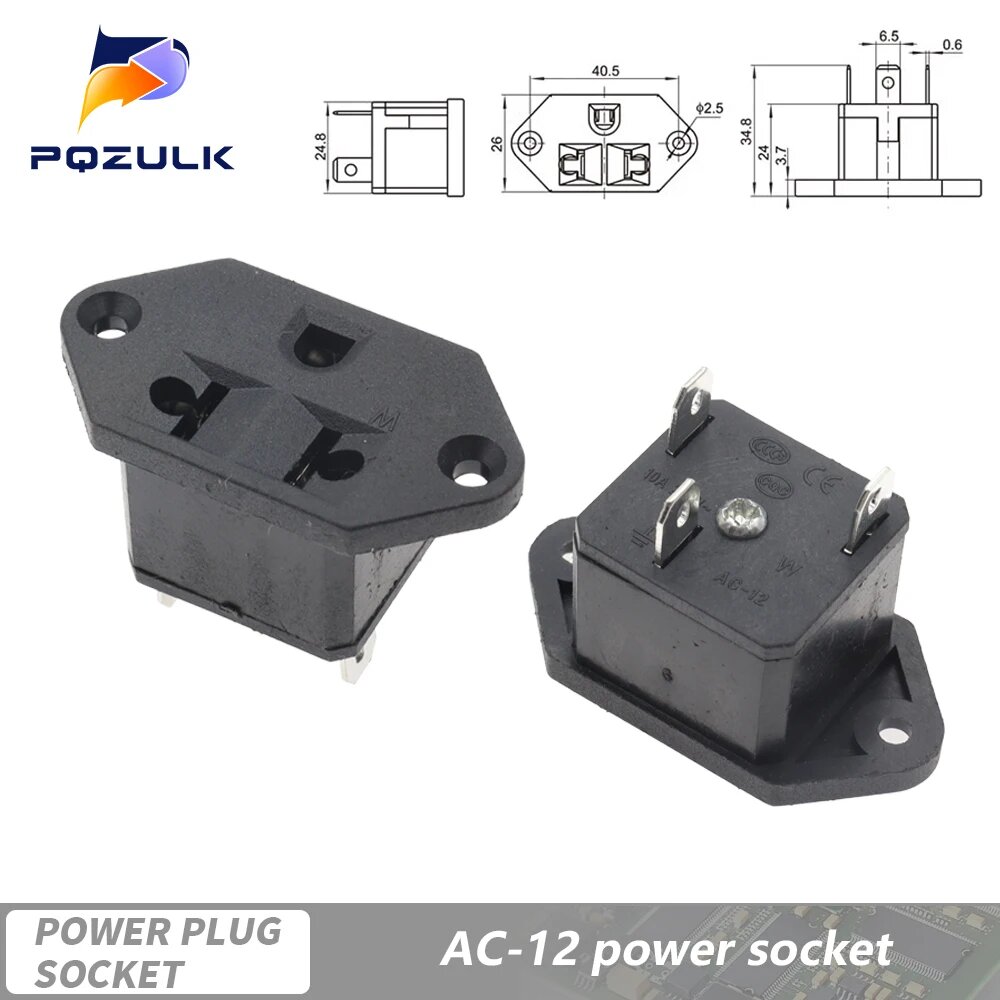 IEC320 10A 250V Black Male female docking Plug Connector Rewireable C13 C14 Plug Rewirable Power Konektor 2/3/4/5/6Pin AC Socket