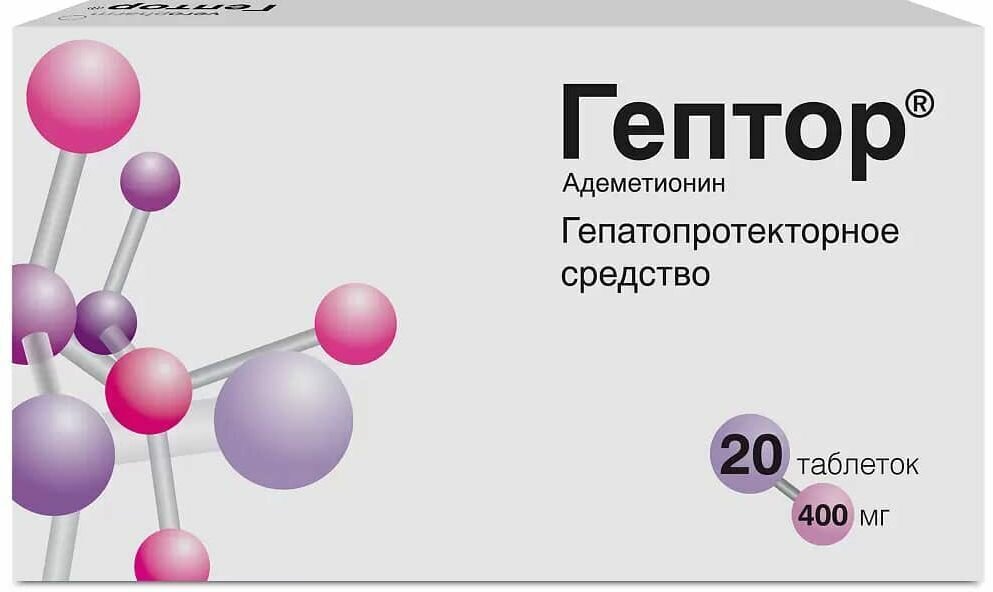Гептор, таблетки 400 мг, 20 шт.
