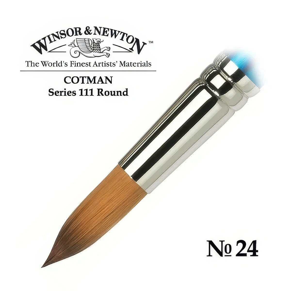 Кисть художественная Winsor&Newton "Cotman 111", синтетика, круглая №24, короткая ручка