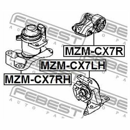 Опора двигателя Febest mzmcx7rh для Mazda CX-7