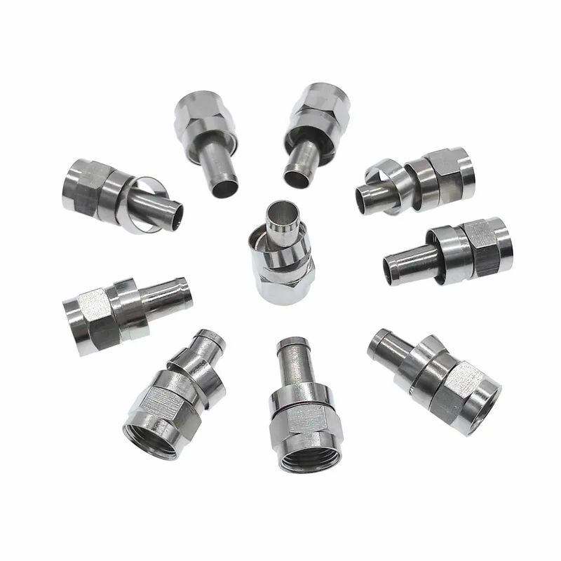 10 шт. 75-5 F-разъем для цифрового кабельного телевидения, коаксиальный разъем для кабельного телевидения, винтовой коаксиальный разъем, латунный F-типа с кольцом