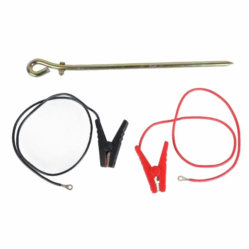 (1 набор) Заземляющий стержень + 2 зажима "крокодил"