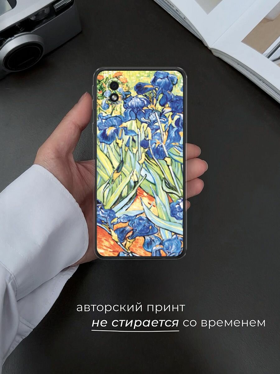 Чехол на Samsung Galaxy A01 Core / Самсунг Галакси А01 Core с принтом "Ирисы Ван Гог" — фото 1