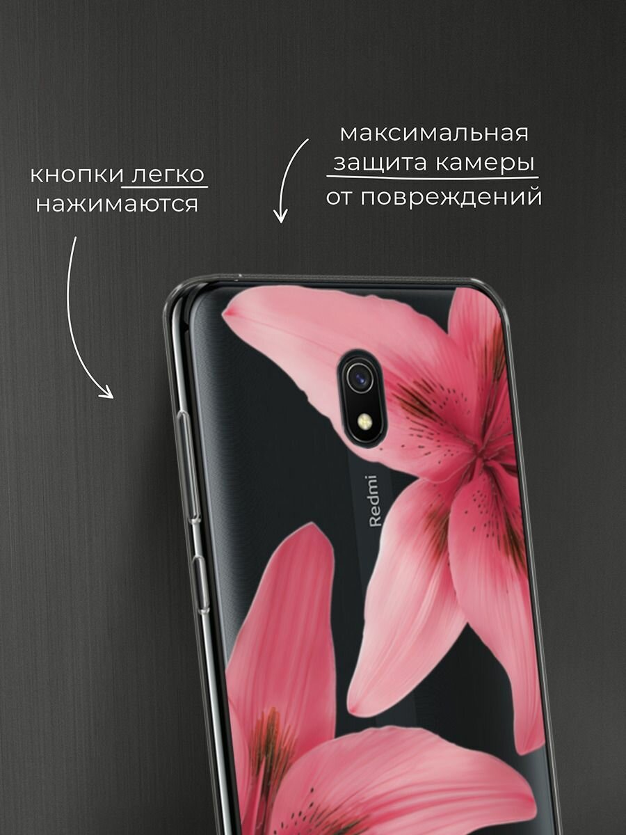 Чехол на Xiaomi Redmi 8A / Сяоми Редми 8А с принтом "Pink flower" — фото 1