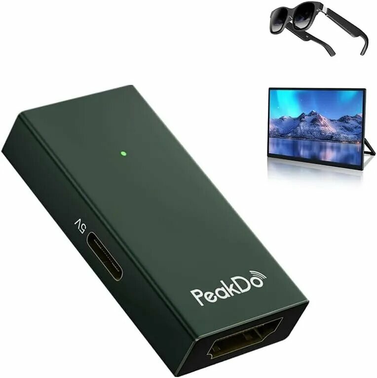 Аксессуары для виртуальной реальности-Адаптер Peak Do HDMI to USB C разрешением 4K @ 60 Гц, адаптер HDMI to Type C совместим с XREAL Air, Rokid Max / Air, RayNeo, VITURE One