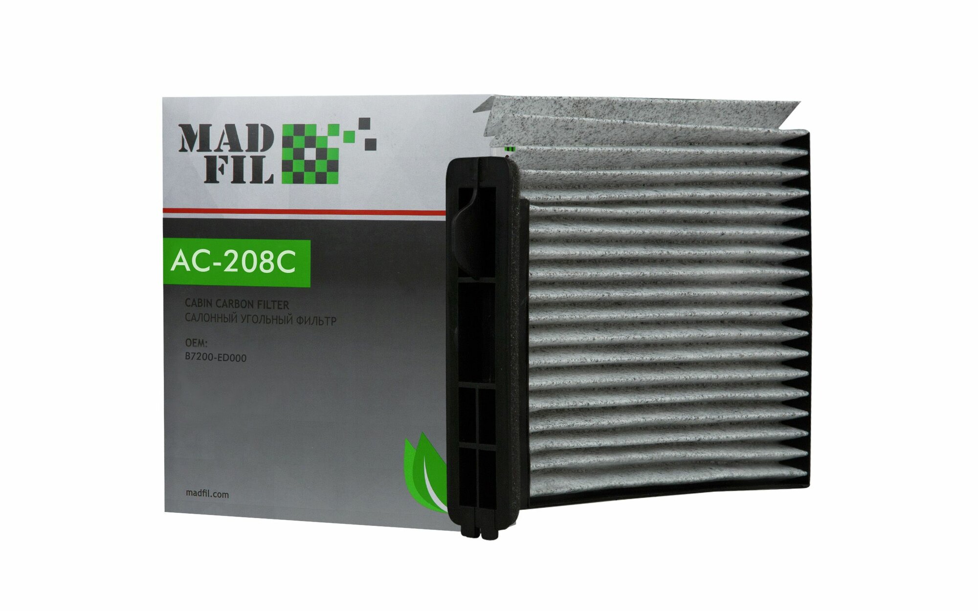 AC-208C Салонный фильтр угольный для NISSAN AD, Bluebird Sylphy, Note, NV200, Tiida, Wingroad, Sylphy