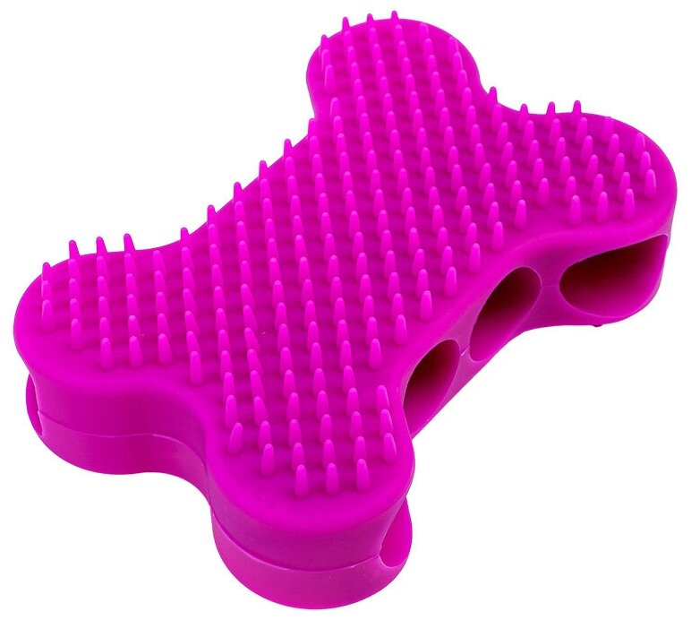 Массажная щетка Zooone на руку для мытья животных (фиолетовая)