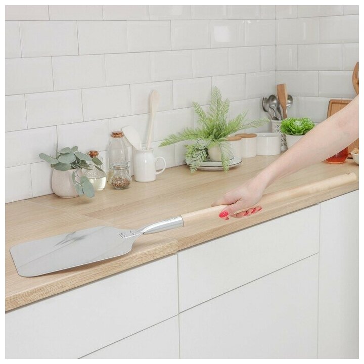 Лопата для пиццы "Общепит", 83x23x2 , полотно 23x26 см, толщина 1,5 мм, кухонная утварь