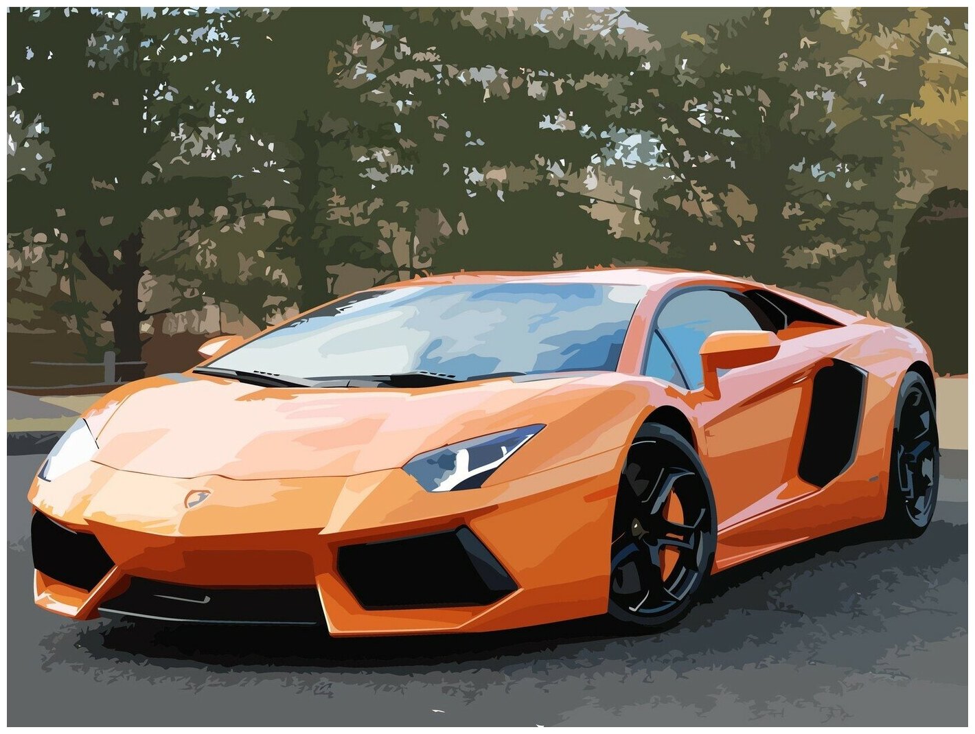 Картина по номерам на холсте Машина спорткар спортивный автомобиль - 303