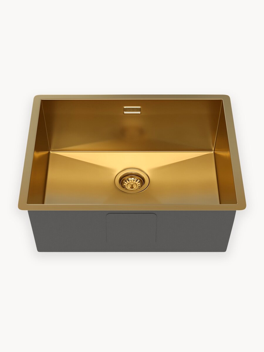 Стальная кухонная мойка Reflexion Como RX2054GD, брашированное золото