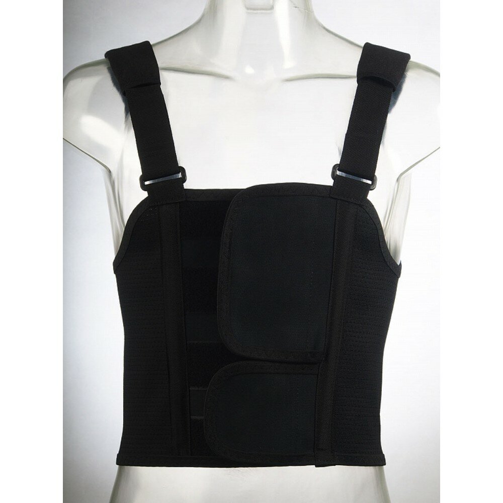 Бандаж послеоперационный грудно-брюшной мужской со съемными лямками Комф-Орт К-619л, Размер 3, Черный