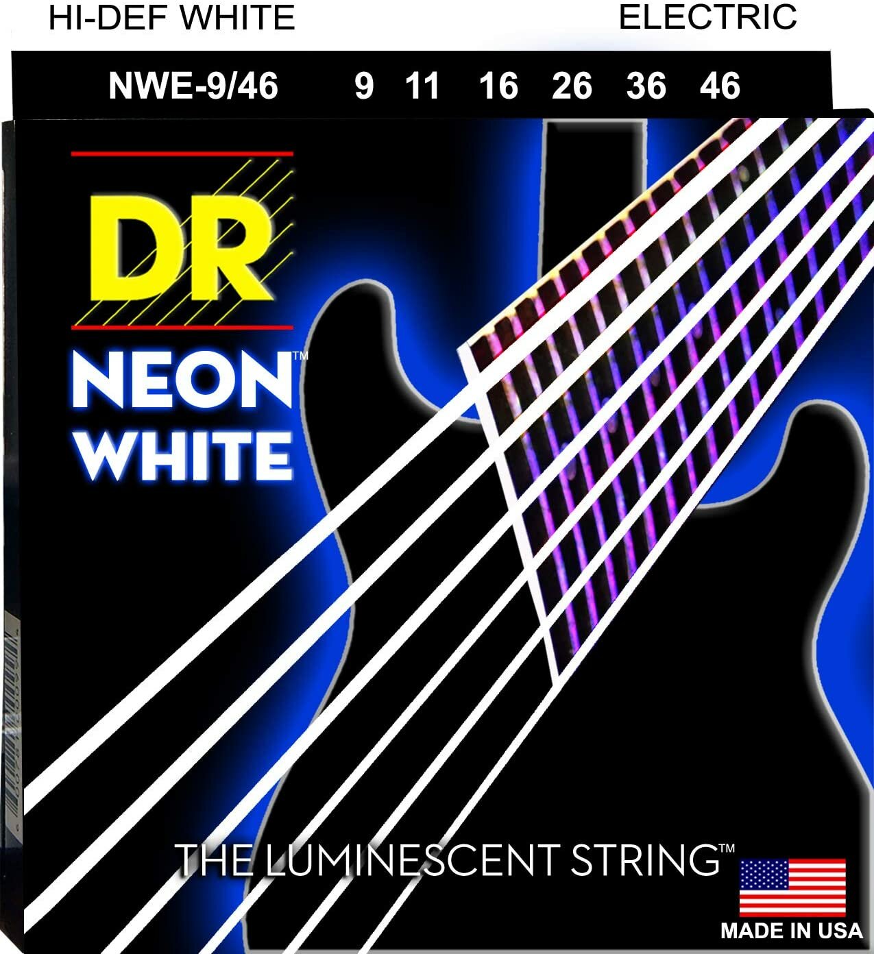 Струны для электрогитары DR Neon White NWE-9/46 9-46