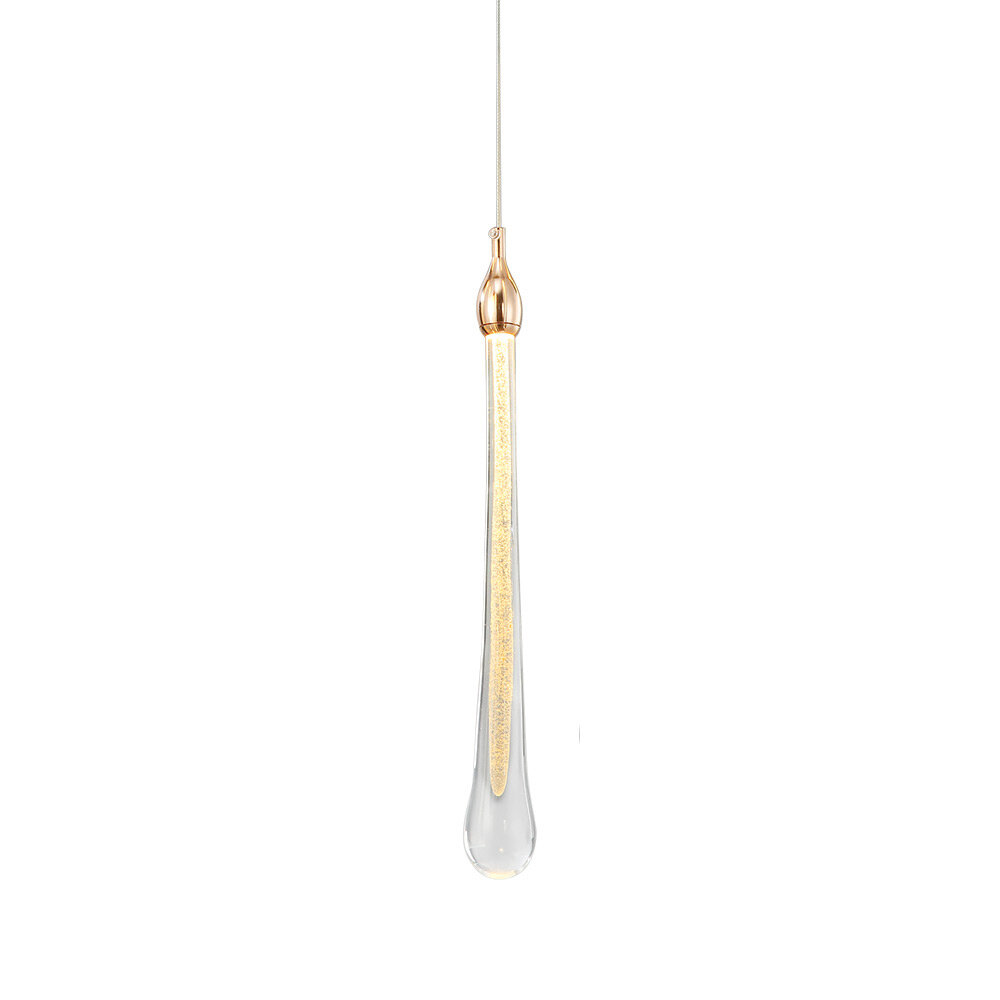 Подвесной светильник Delight Collection Teardrop DD20592-1 gold 20592P-1 gold, Прозрачный/Золотой, LED, 1 x 2 Вт.