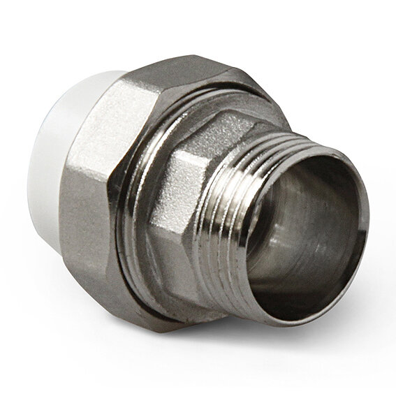Американка, 40х1.1/4"Н, для полипропиленовых труб, белая