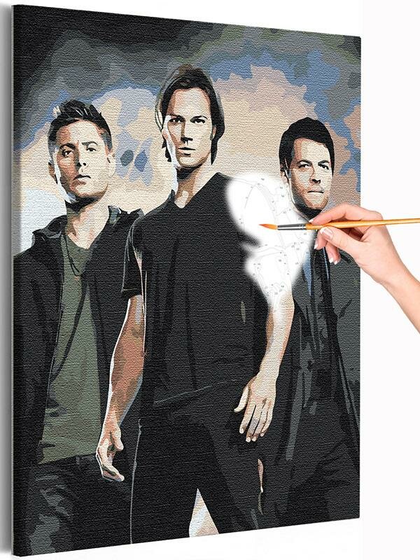 Сверхъестественное / Винчестеры и Кас Раскраска картина по номерам на холсте 40х50