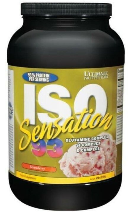Ultimate ISO Sensation 2 lbs (Strawberry), Изолят сывороточного протеина, Протеин высокобелковый, 910 грамм (Клубника)