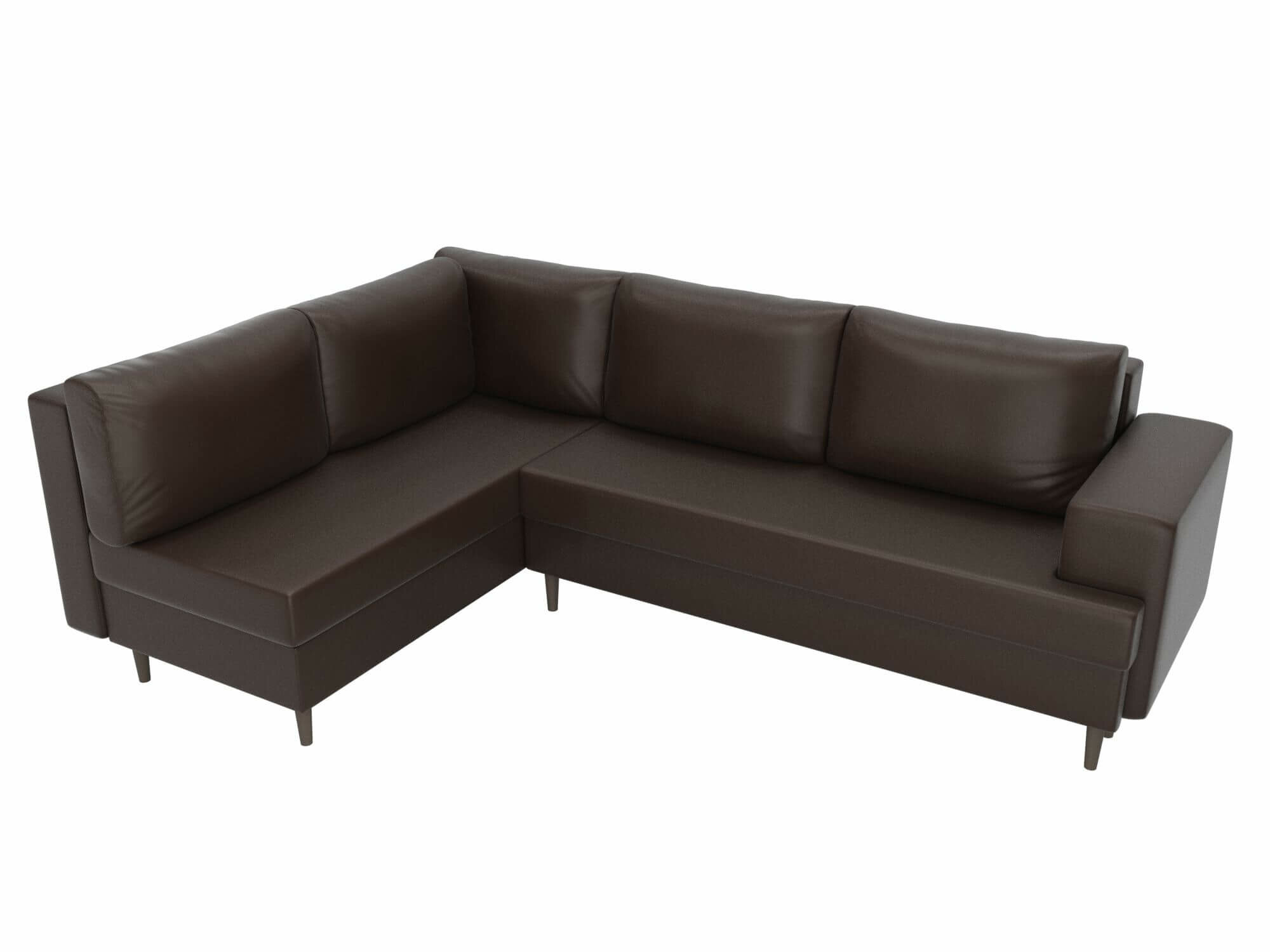 Artum Угловой диван Сильвана эко кожа коричневый левый