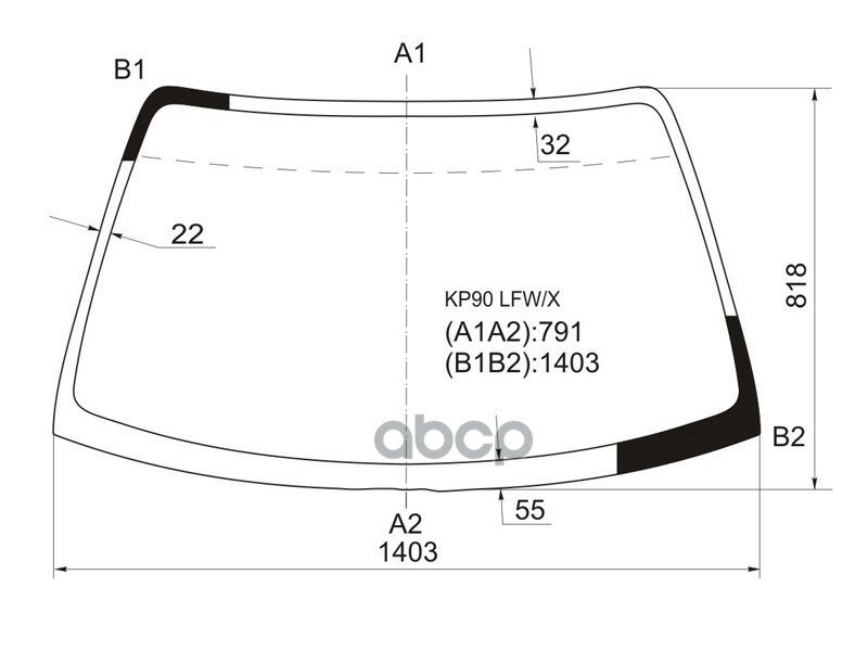 Стекло лобовое Toyota Starlet 95-99 XYG арт. KP90 LFW/X