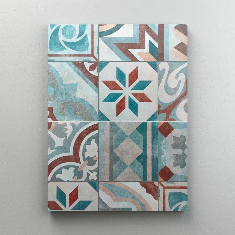 Интерьерная картина на холсте "Текстура - плитка в скандинавском стиле" размер 45x60 см