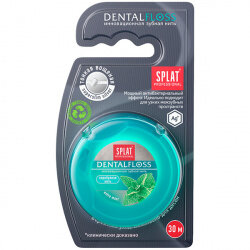 Набор из 3 штук Зубная нить SPLAT 30м тонкая мятная с волокнами серебра