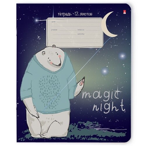 Тетрадь школьная Альт А5 (165 х 203 мм) "MAGIC NIGHT" 12 л. клетка. Набор 10 шт.