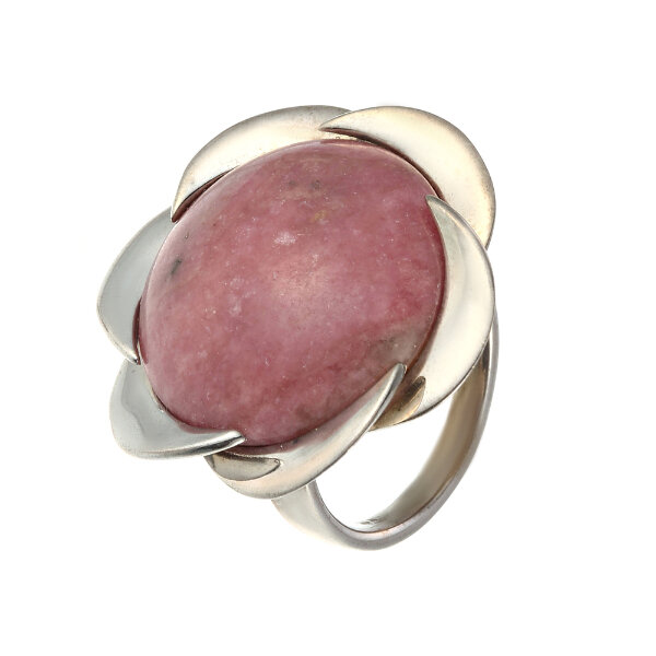 Кольцо, серебро, 925 проба, родонит