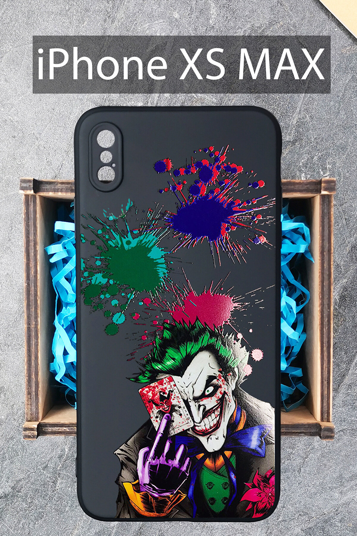 Силиконовый чехол Джокер карта с кляксой для iPhone XS MAX / Айфон XС макс