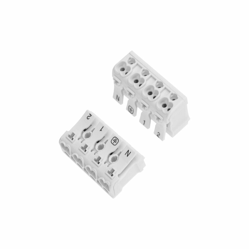 Соединительная клемма пружинная 4-полюсная, термостойкие зажимы электрических проводов, быстросъемный коннектор колодка REXANT