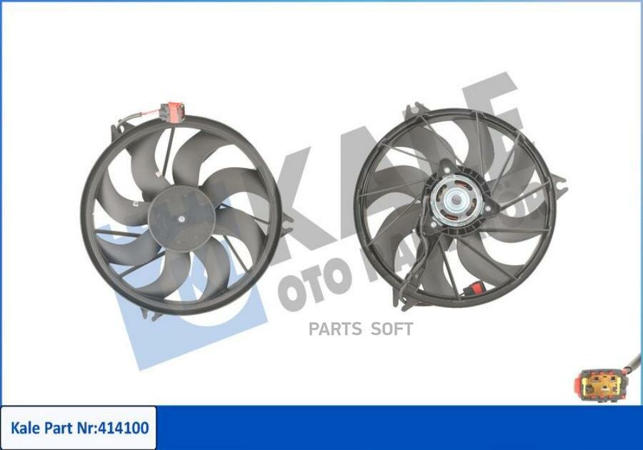 KALE 414100 Электровентилятор радиатора для а/м Peugeot 206 (00-) (CAN-шина) A/C+ ()