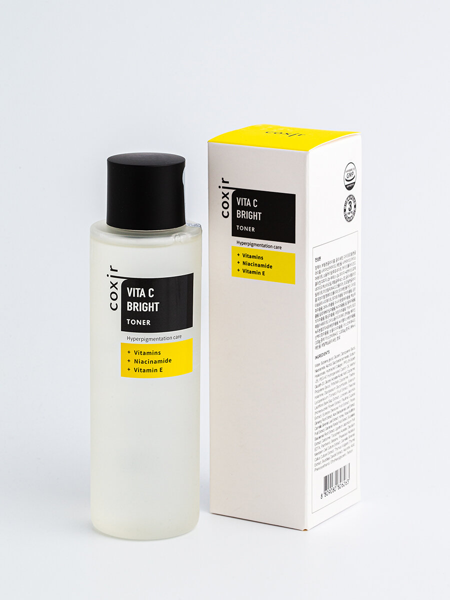 COXIR Выравнивающий увлажняющий тонер для лица Корея, шеи и зоны декольте, с витамином С, корейская косметика, 150мл