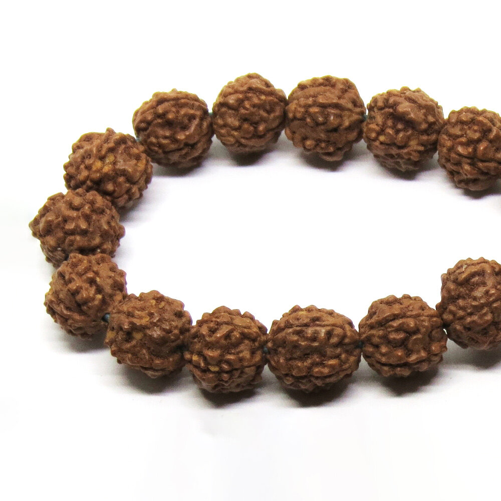 Бусина деревянная, 8-11мм, Рудракша, 50 шт, низка