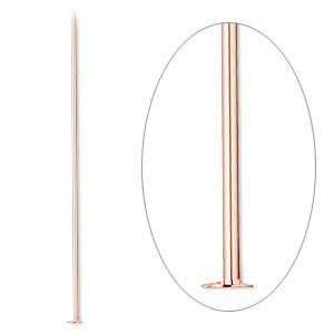 Пины со шляпкой, 50х0.723мм, базовый материал - медь, яркая медь, 20 шт.