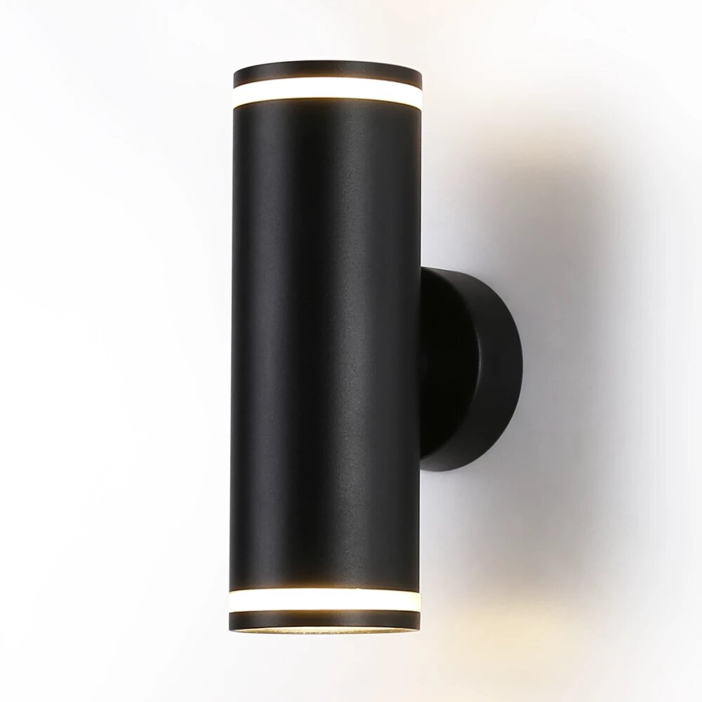 Настенный светильник со сменной лампой GU10 и акрилом FW2489/2 BK черный GU10/2 max 12W 170*55*95