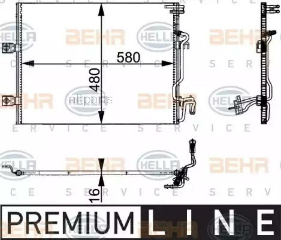 BEHR-HELLA 8FC351301-611 Радиатор кондиционера MB C-/S-CL. (W203/W221)