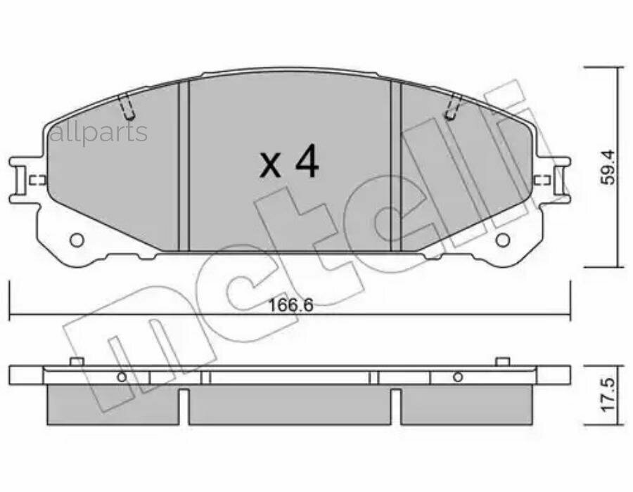 METELLI 22-0938-0 Колодки тормозные передние к-кт