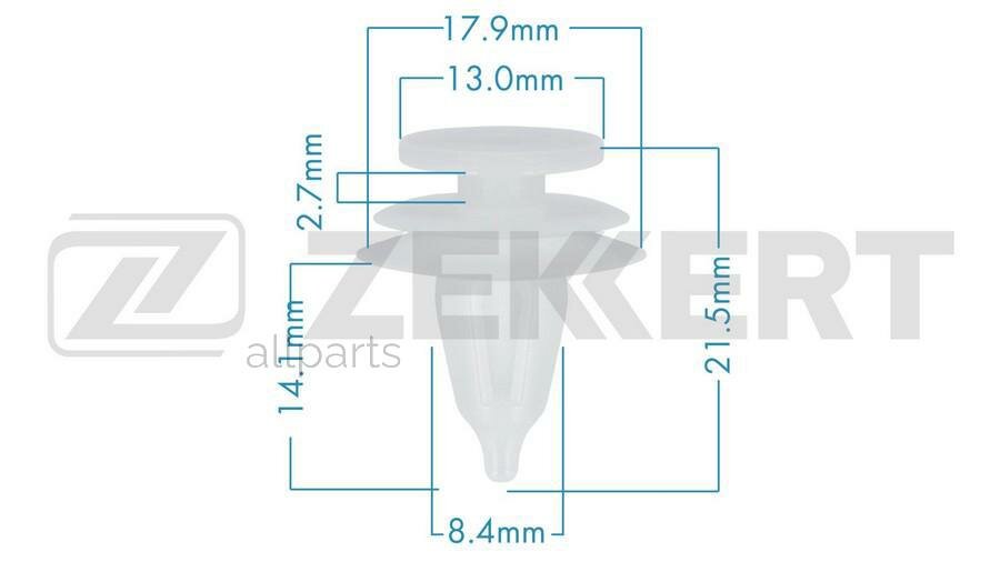 ZEKKERT BE-3629 Клипса крепёжная Chrysler (миним. кол-во заказа 10 шт)