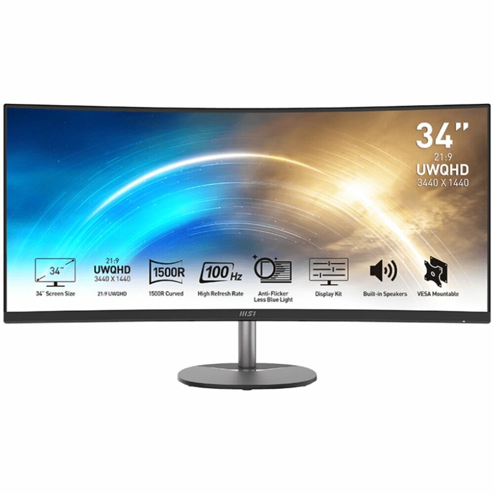 Монитор 34" MSI PRO MP341CQ VA 3440x1440 1ms HDMI, DisplayPort