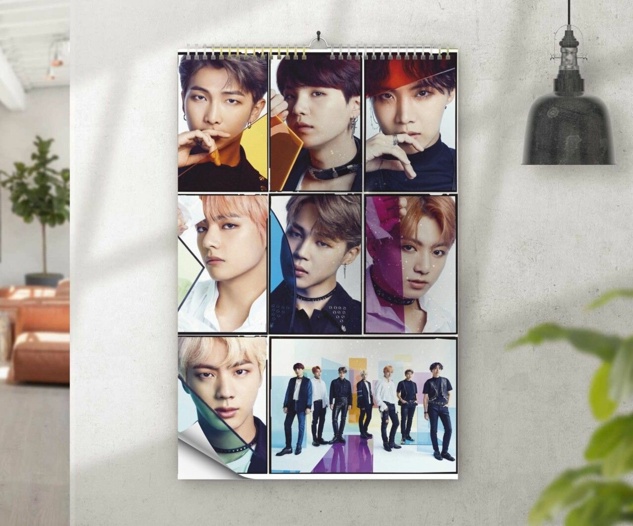 Календарь GOODbrelok настенный перекидной принт А4 БТС, BTS - 2024-12