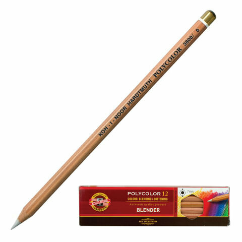 Карандаш-блендер KOH-I-NOOR, 1шт, "Polycolor", белый, 3,8 мм, мягкий, заточенный, 3800000001KS