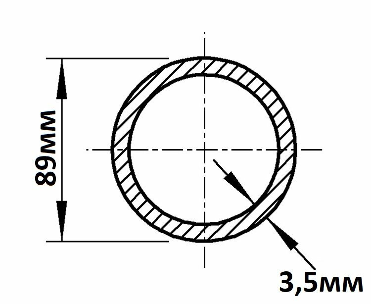 Труба оцинкованная 89х3,5 мм (3 метра) электросварная, круглого сечения.