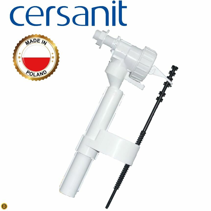 Клапан инсталляции Cersanit LINK наполнительный, заливной впускной арт. ZP-AF-INS-1, арматура наполнения сливного бачка подвесного унитаза LEON NEW и VECTOR с пластиковой резьбой 3/8"