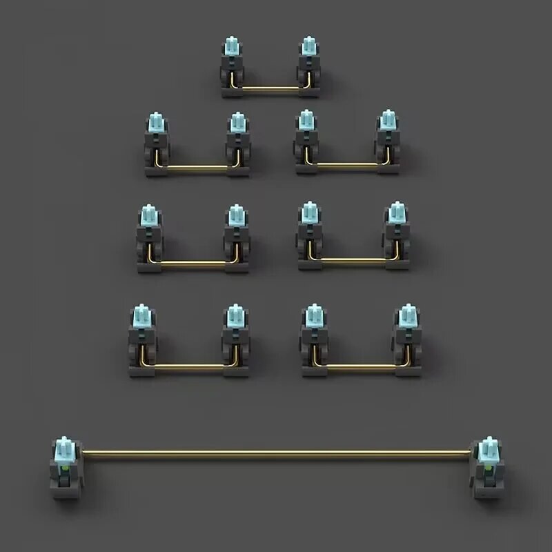 FL CMMK FL-ESPORTS V3 Пластинчатые стабилизаторы для клавиатуры 6.25U Pre lubrication, Gray