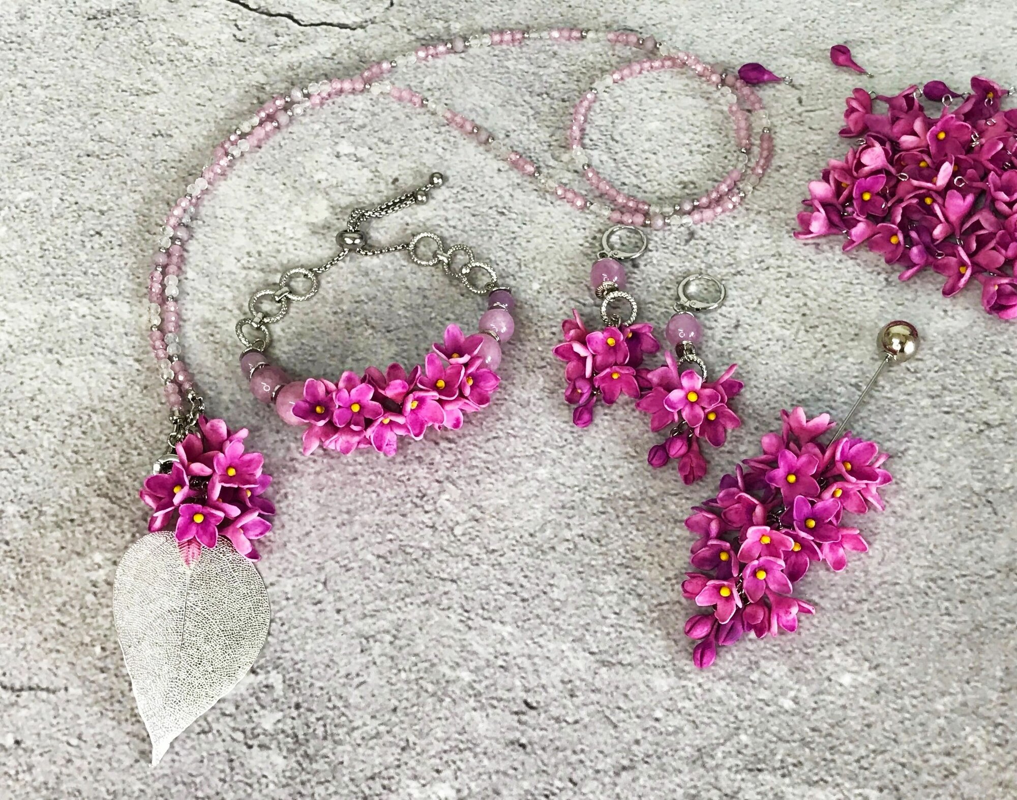 Комплект бижутерии: цепь, фианит