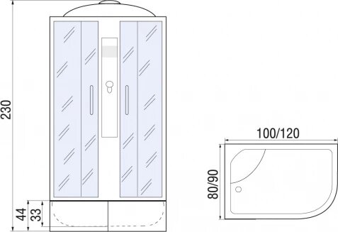 Душевая кабина River Desna MT R 10000006140, угловая, алюминий
